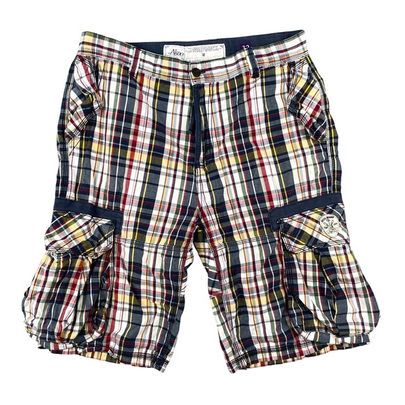 Akoo | Shorts | Vtg Akoo Plaid Cargo Shorts Mens 32 Multicolor ...